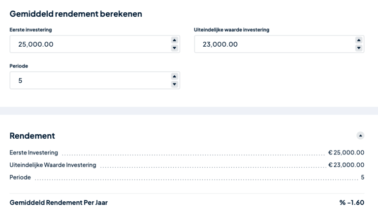 Rendement berekenen formule & rekentool